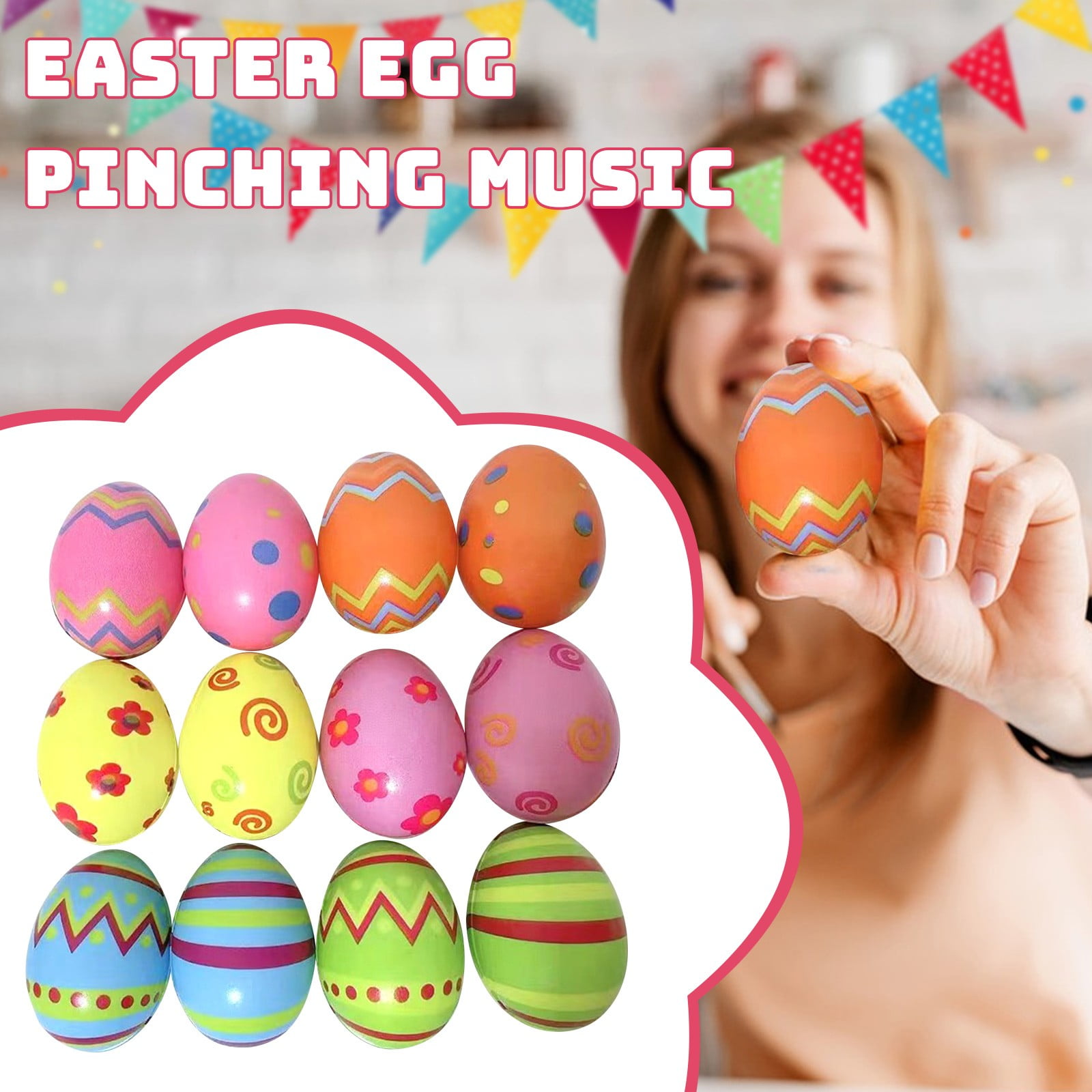 Easter Eggs Squishy Toys - 12 PCS Colorful Stress Balls, Slow-Rising ...