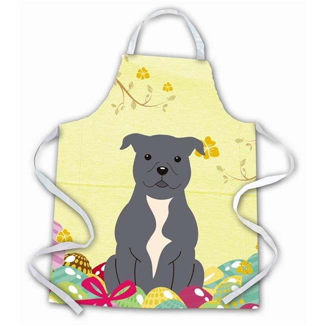 Easter Eggs Staffordshire Bull Terrier Blue Apron - Walmart.com