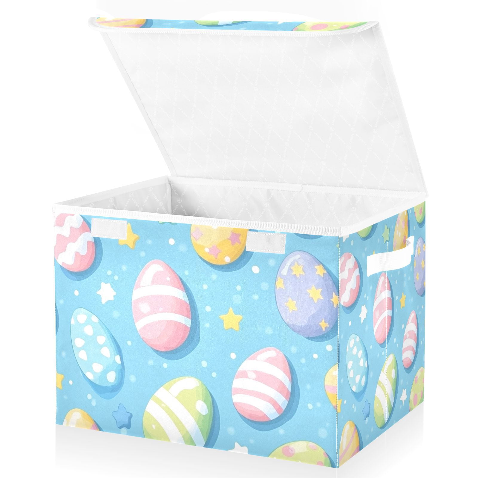 Easter Eggs Stars Storage Basket for Shelves Foldable Container ...