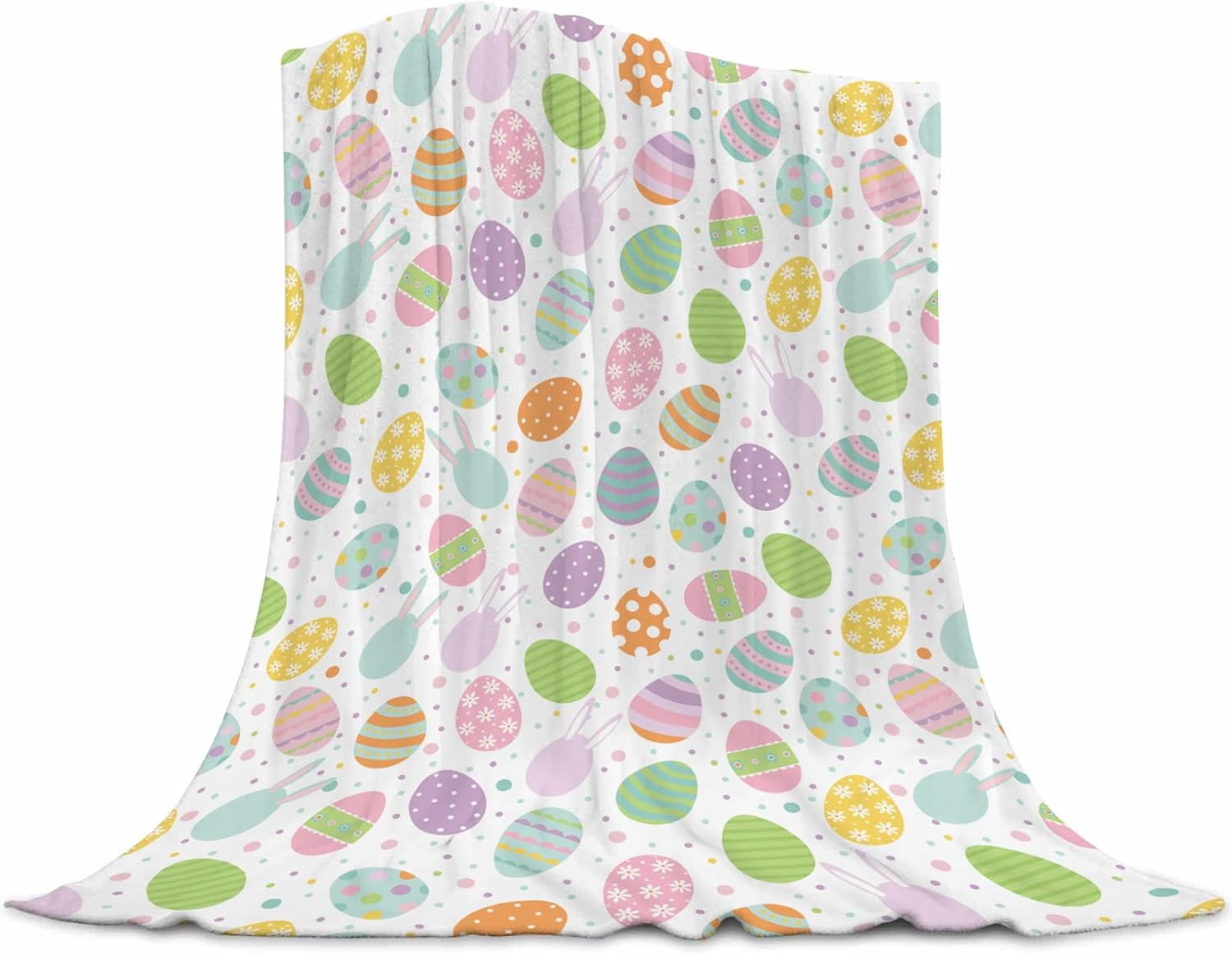 Easter Eggs Throw Blanket, Colorful Easter Decorations for Boys and ...