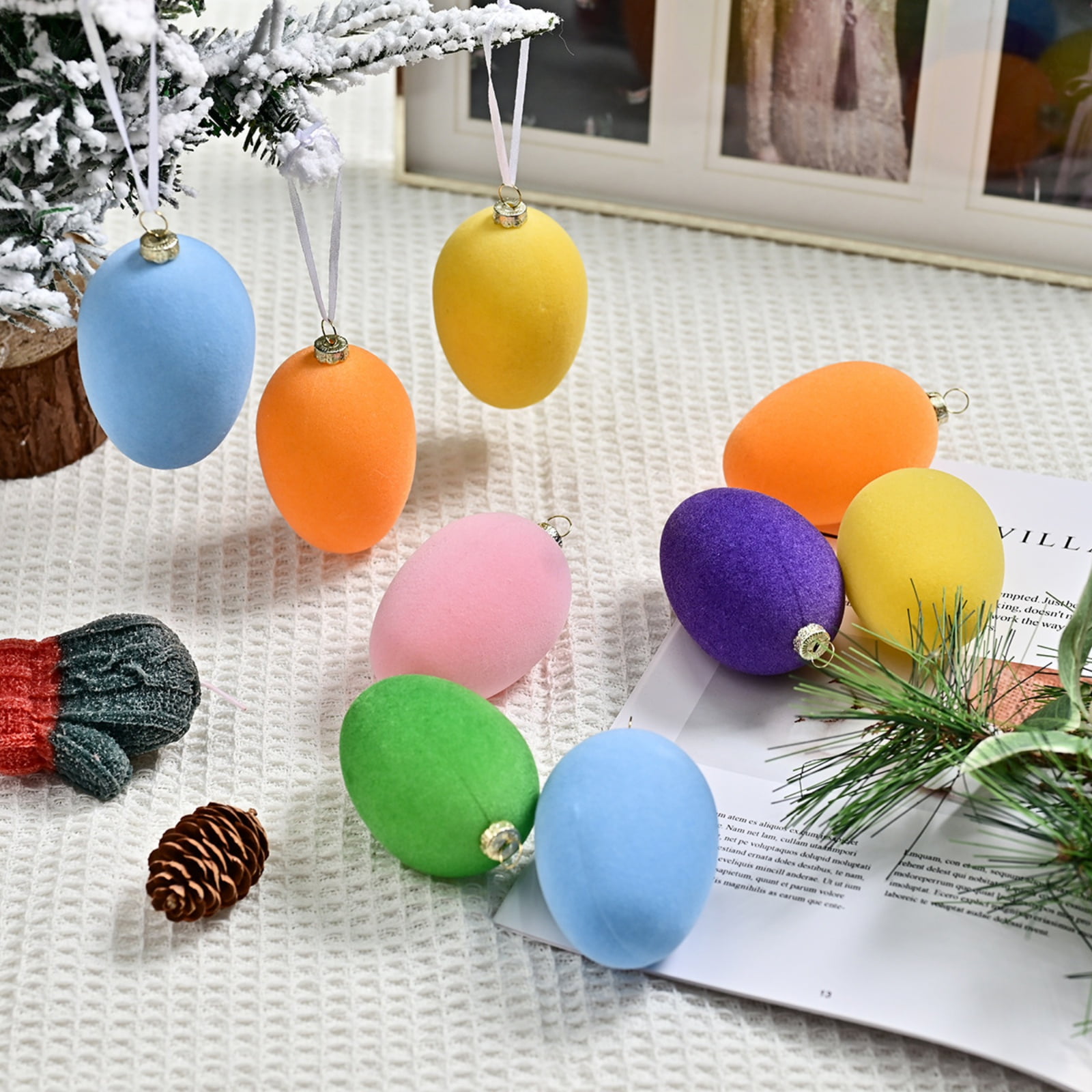 Easter Eggs Tree Decorations,Easter Egg Set of 12 Hanging Ornament ...