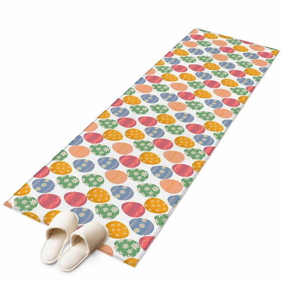 Easter Eggs Washable Area Rug 2 x 6 ft Spring Green Yellow Red Blue ...