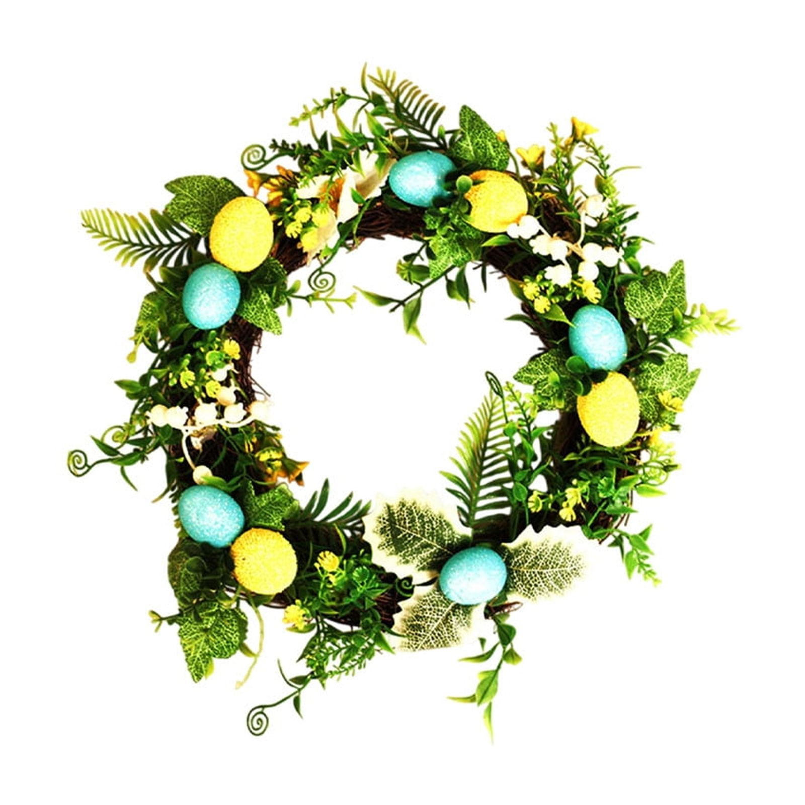Easter Eggs Wreath Spring Artificial Easter Egg Leaf and Flowers ...