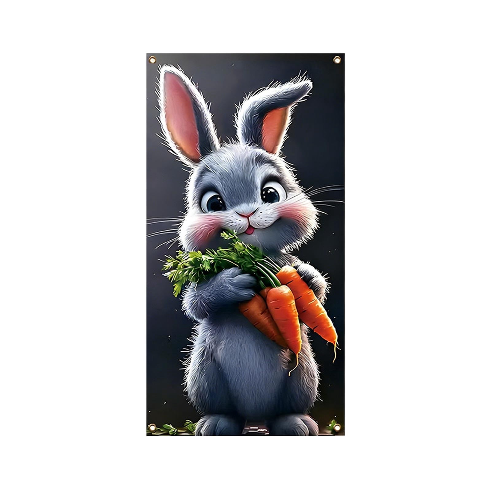 Easter Eggs and Rabbit Door Cover Curtain, 35x72 Inch Festival Party ...