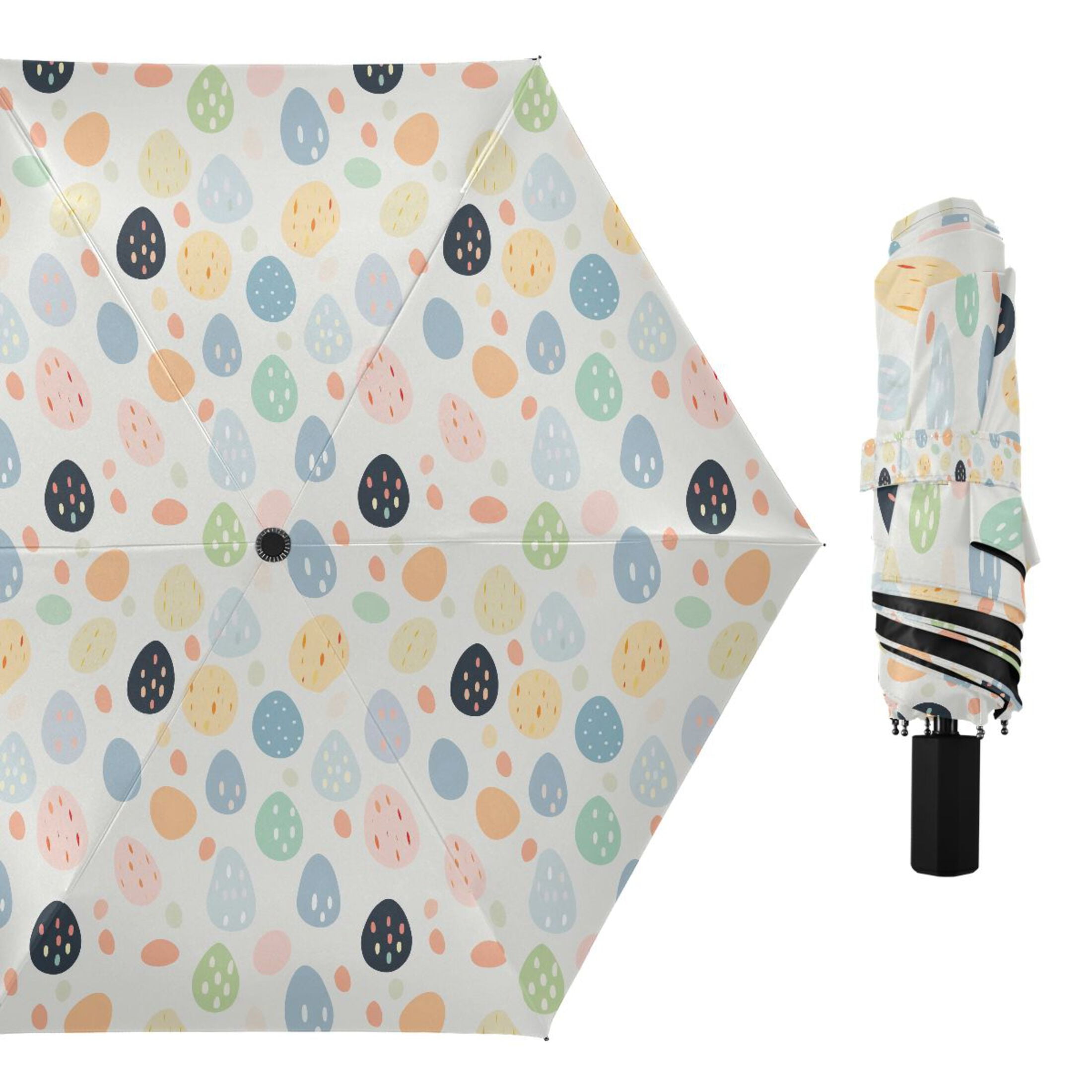 Easter Eggs with Dots Compact Sun Umbrella Windproof Travel Umbrellas ...