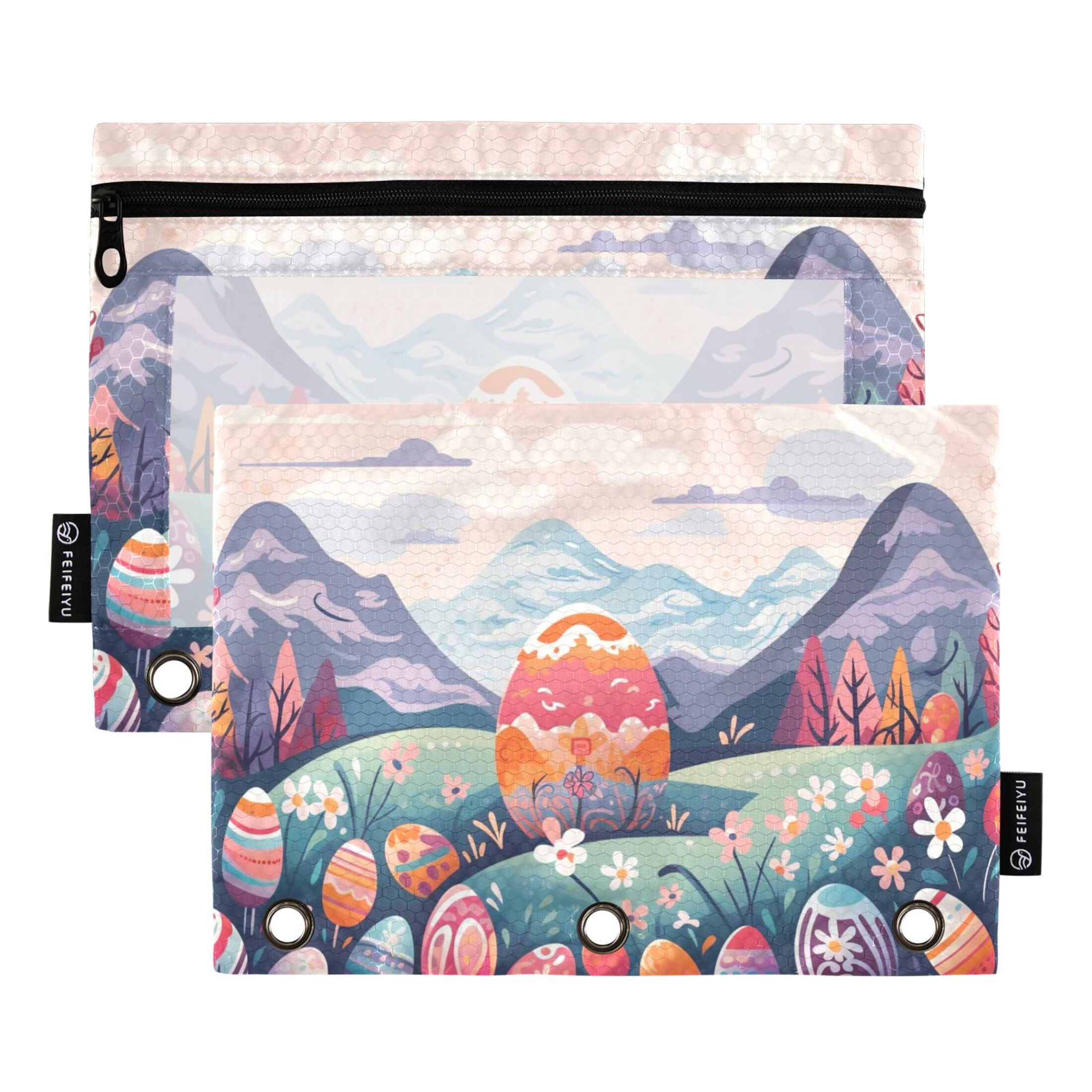 Easter Eggs with Mount 2 Pack Pencil Pouch for 3 Ring Binder Smooth ...