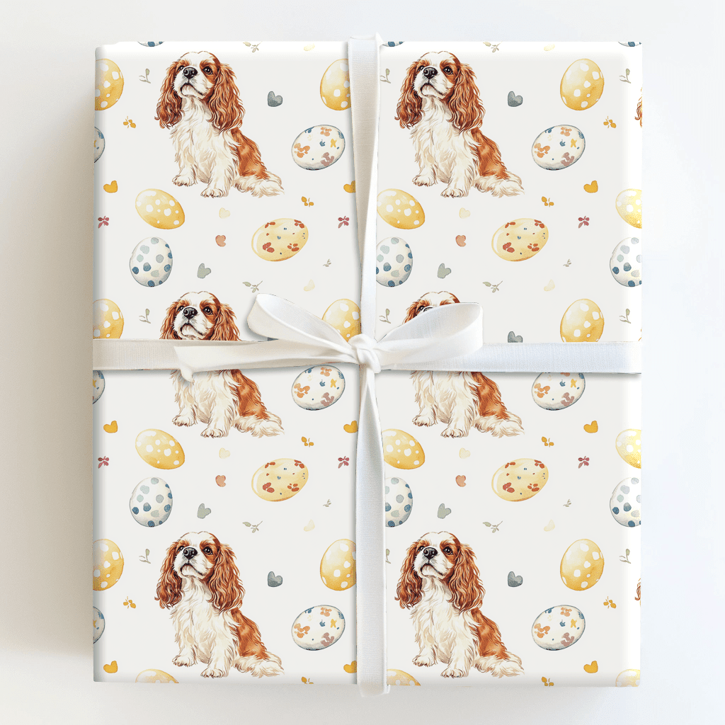 Easter Eggs with the Cavalier King Charles - Christmas Wrapping Paper ...