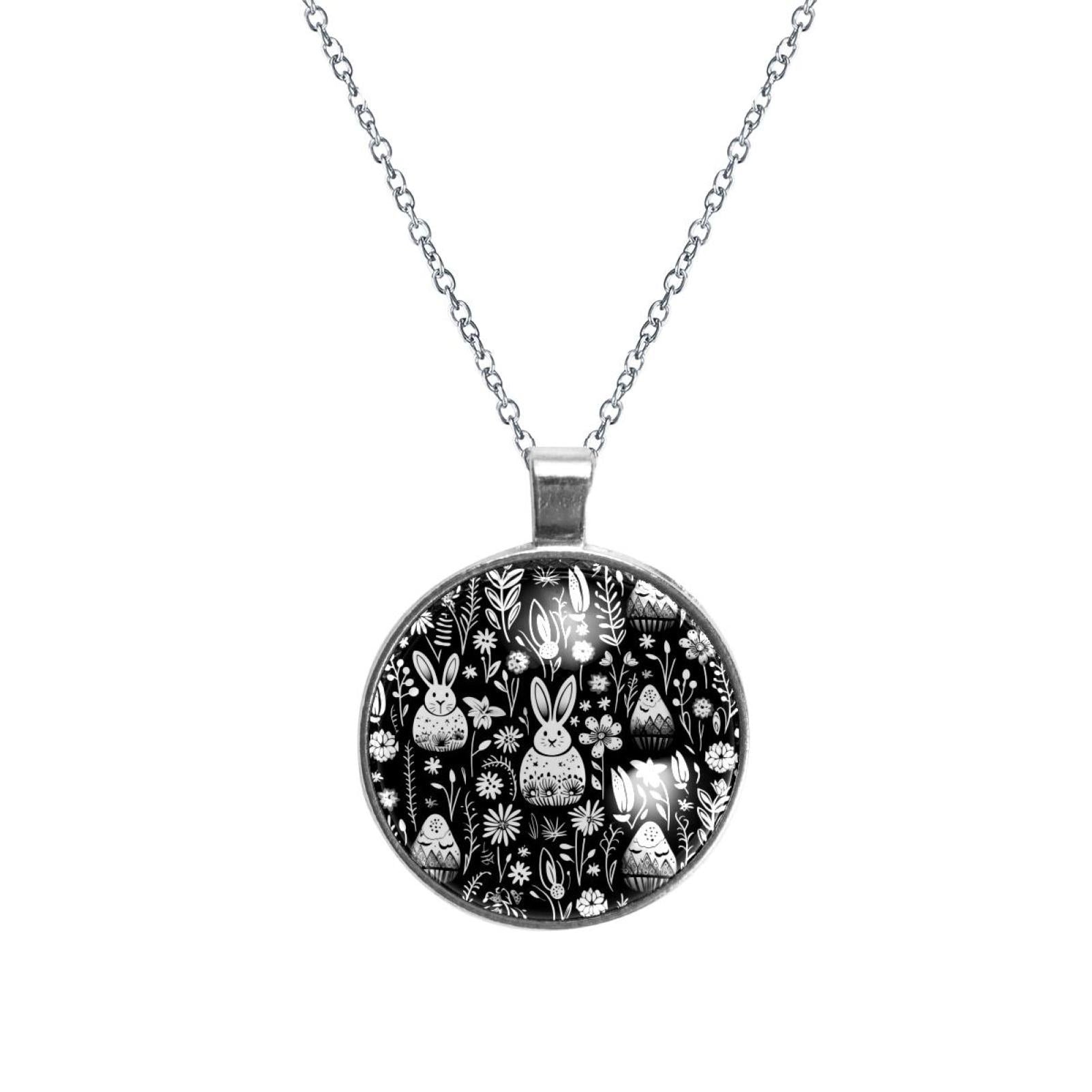 Easter Elegant Circular Glass Pendant Necklace - Womens Necklaces - Walmart.com