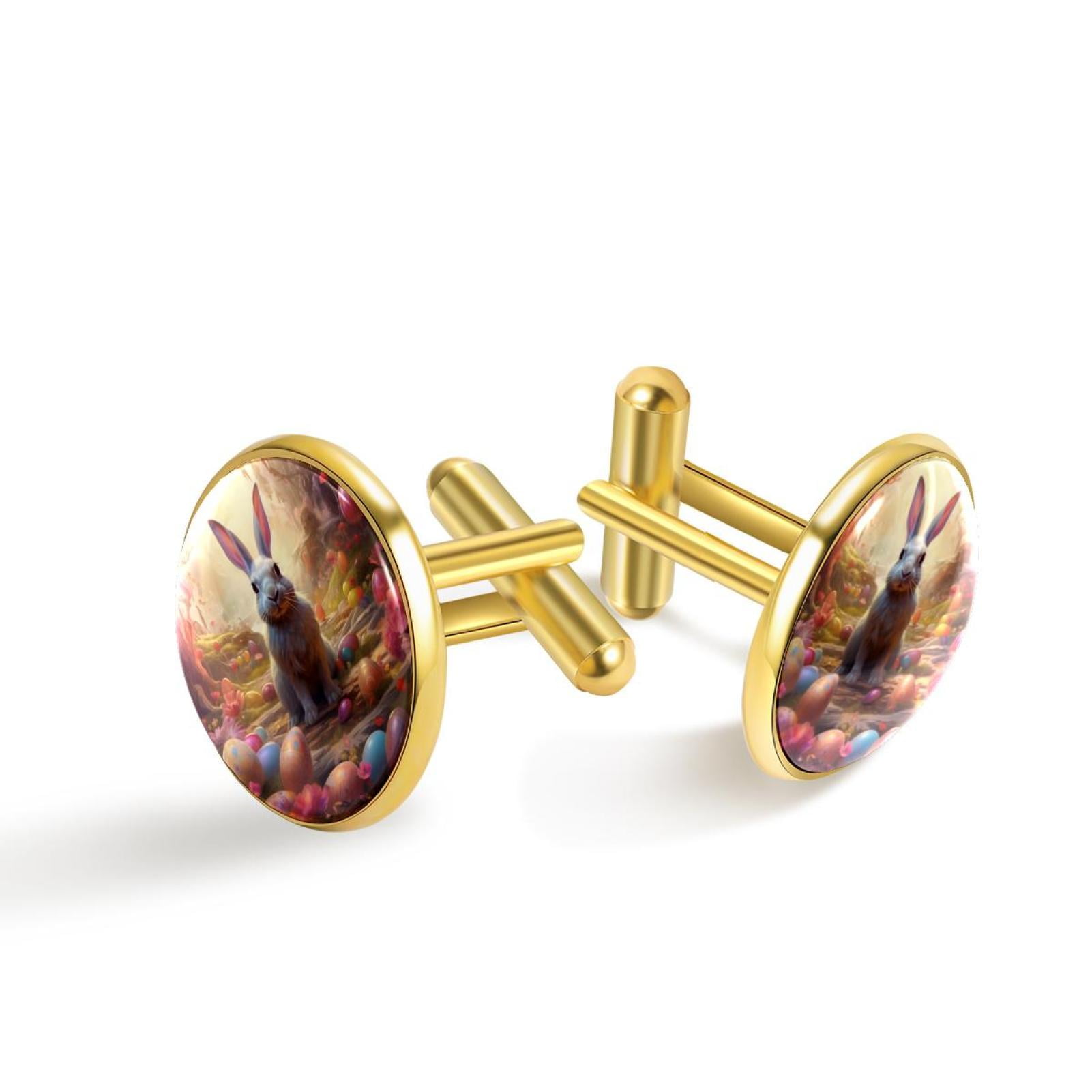 Easter Elegant Silver Stainless Steel Men's Cufflink Set for Formal ...