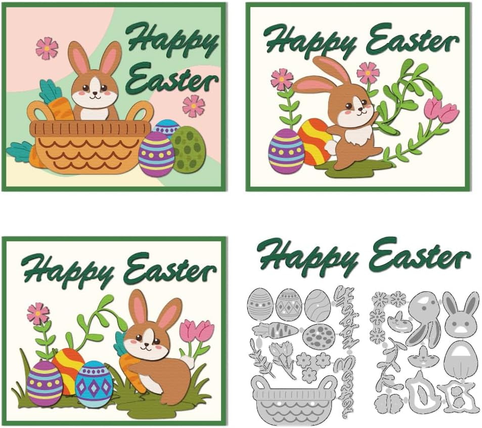 Easter Elements Words Dies Cuts Carbon Easter Rabbit Steel Cutting Dies ...