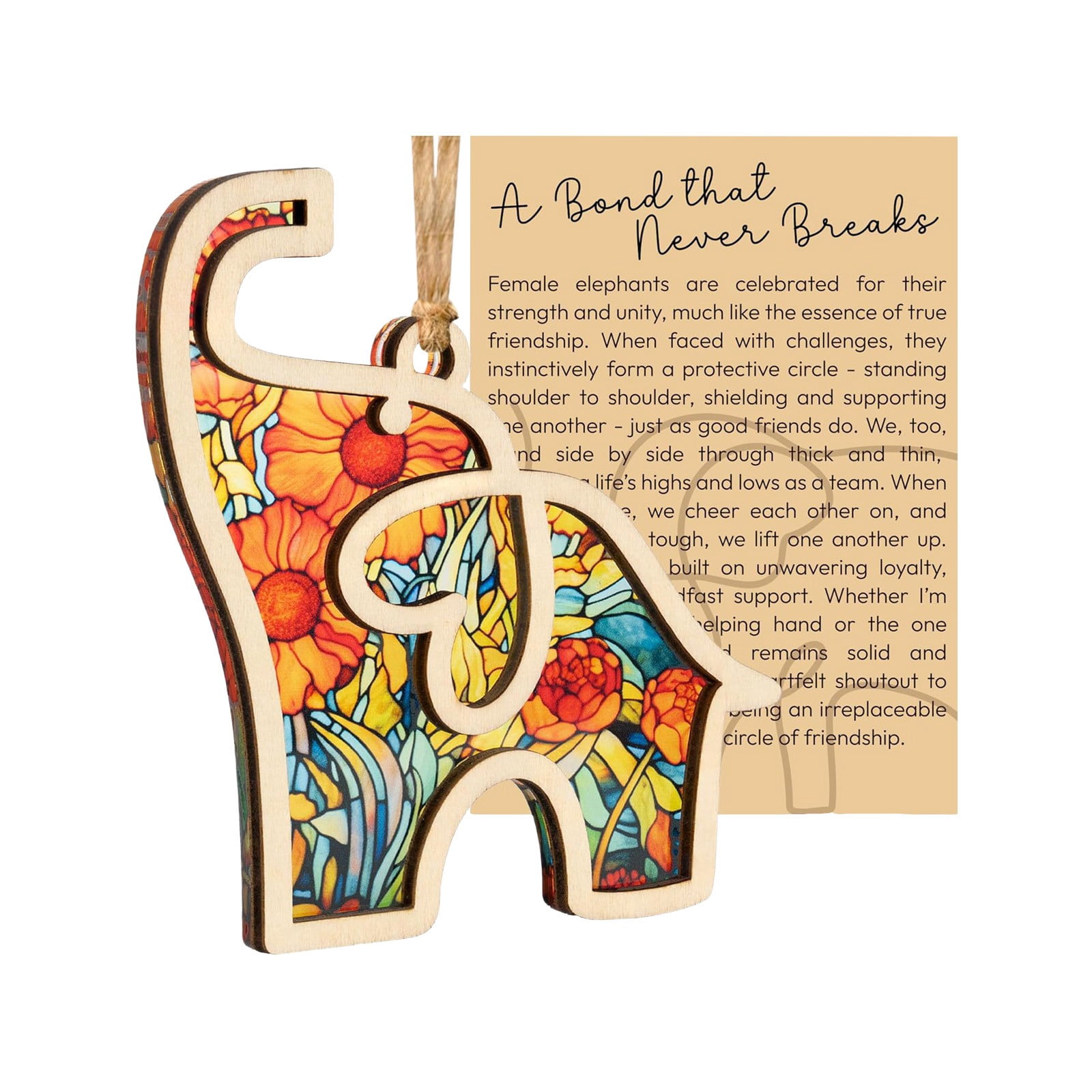 Easter Elephants Pendant Sister Friendship Gift Elephants Sisterhoo D ...