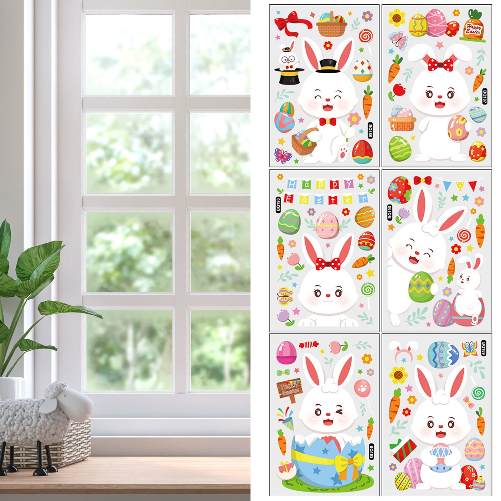 Easter Event & Party- Easter Window Clings Cute Bunny Window Stickers ...