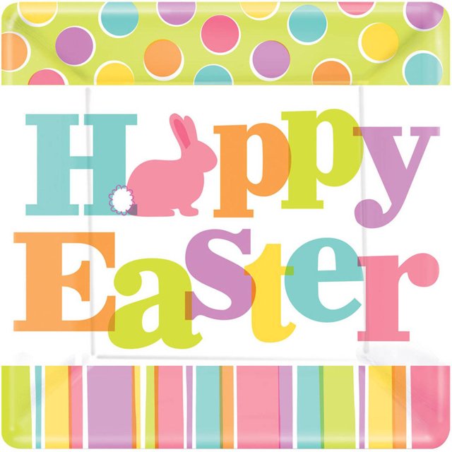 Easter Expressions 10" Square Plates - Walmart.com