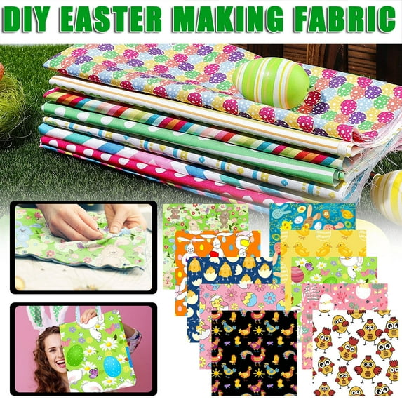 Easter Fabric Squares under $5! Bzdzmqm 10PCS DIY Easter Fabric Squares ...