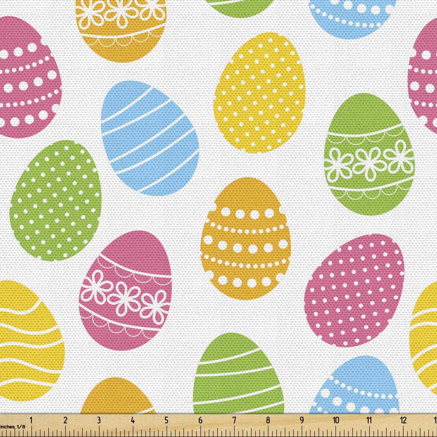 Ambesonne Easter Fabric by the Yard Upholstery, Greeting Spring Holiday ...