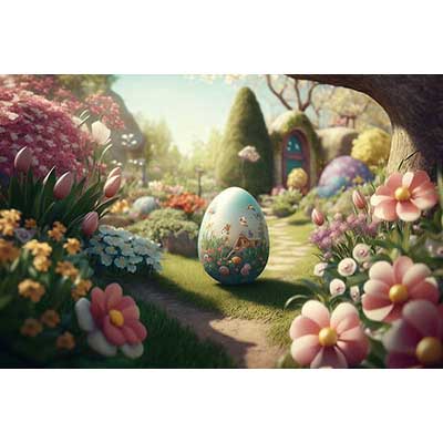 Easter Fairy Eggs Backdrop Photography Wood Plank Tulip Rabbit Photoz ...
