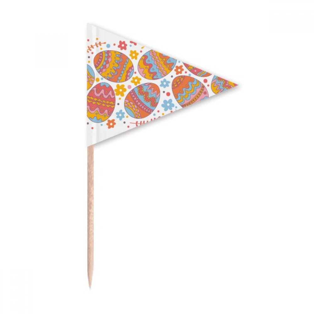 Easter Festival Colorful Egg Toothpick Triangle Cupcake Toppers Flag ...
