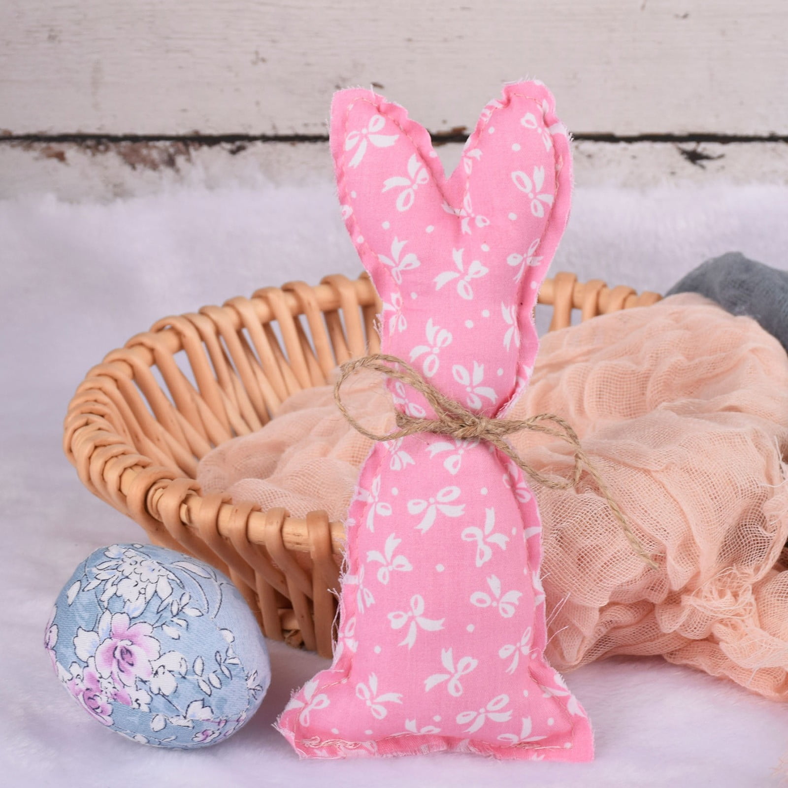 Easter Figurine Easter Bunny Decor Farmhouse Easter Decor Stuffed ...