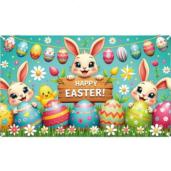 Easter Flag Banner Background Cloth Festive Atmosphere Porch Banner ...