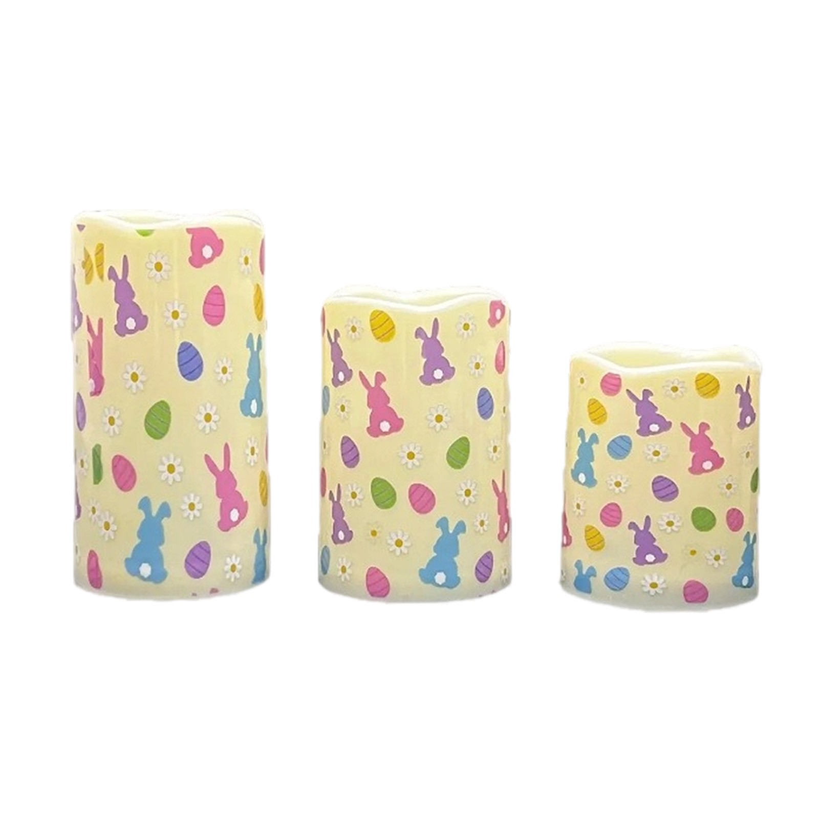 Easter Flameless Candles with Remote, Glass LED Pillar Candles ...