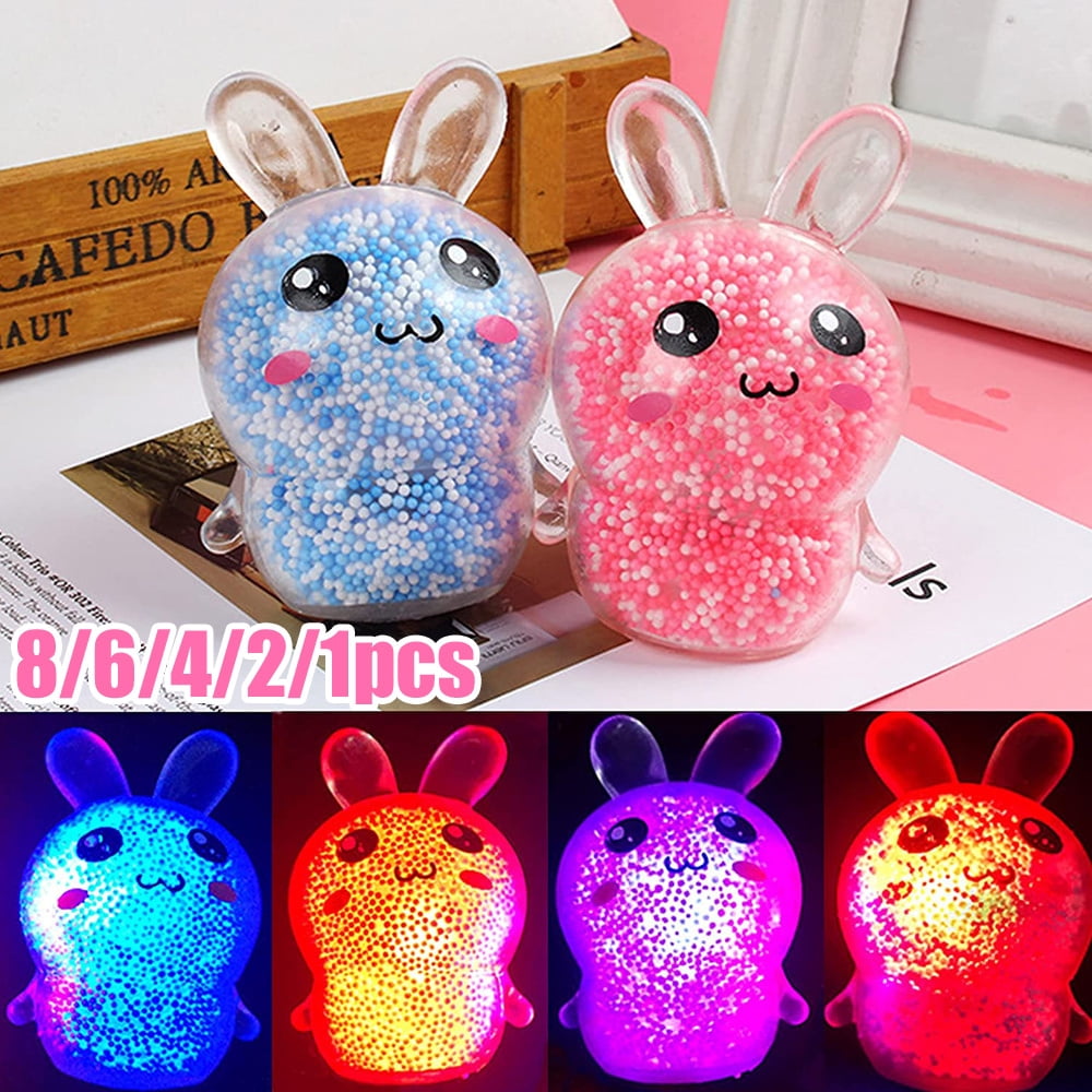 Easter Flash Light Bunny Squishy Basket Stuffers Toy for Kids Bunny ...