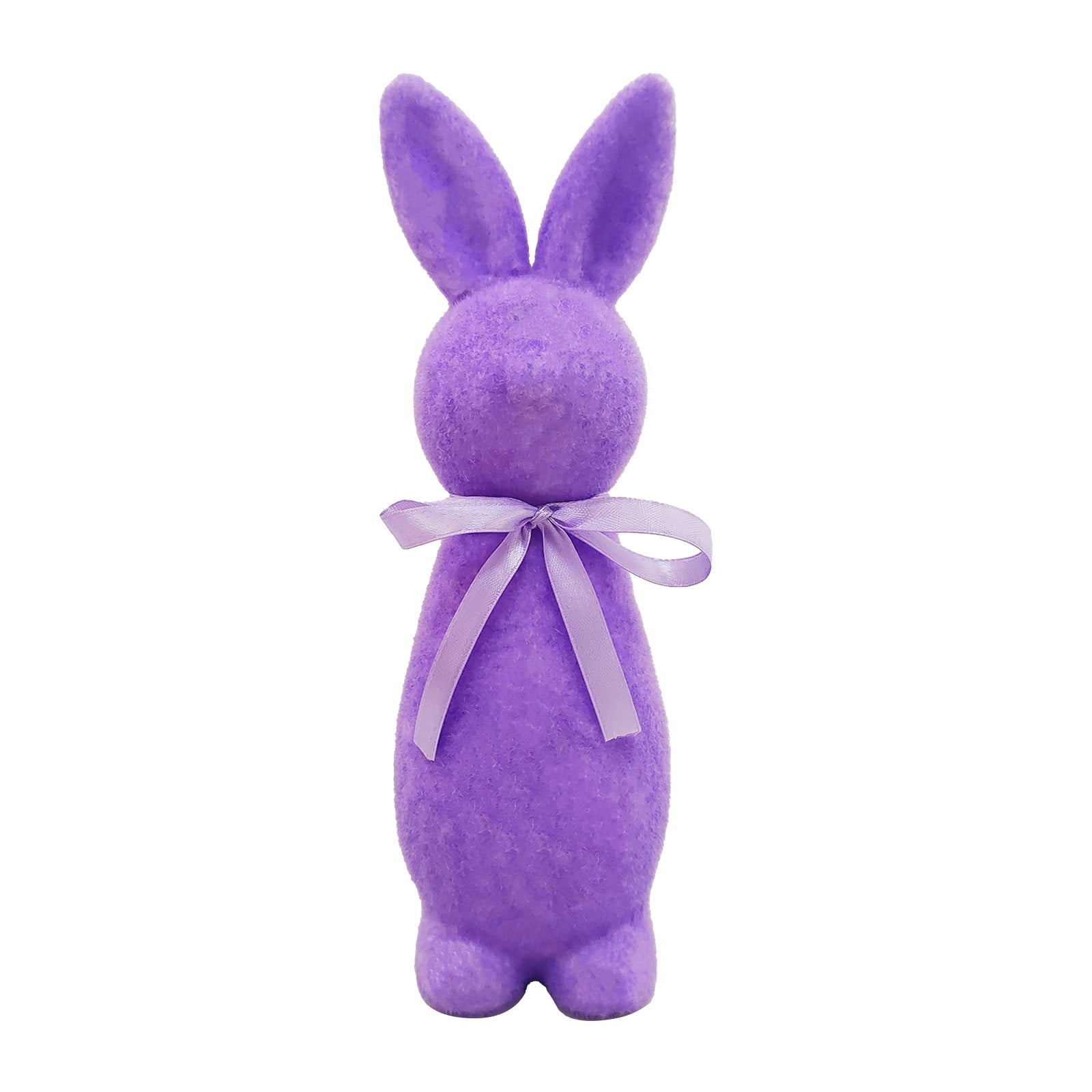 Easter Flocked Bunnies, 9.8x2.7 Inch Foam Flocking Rabbit Figurines ...