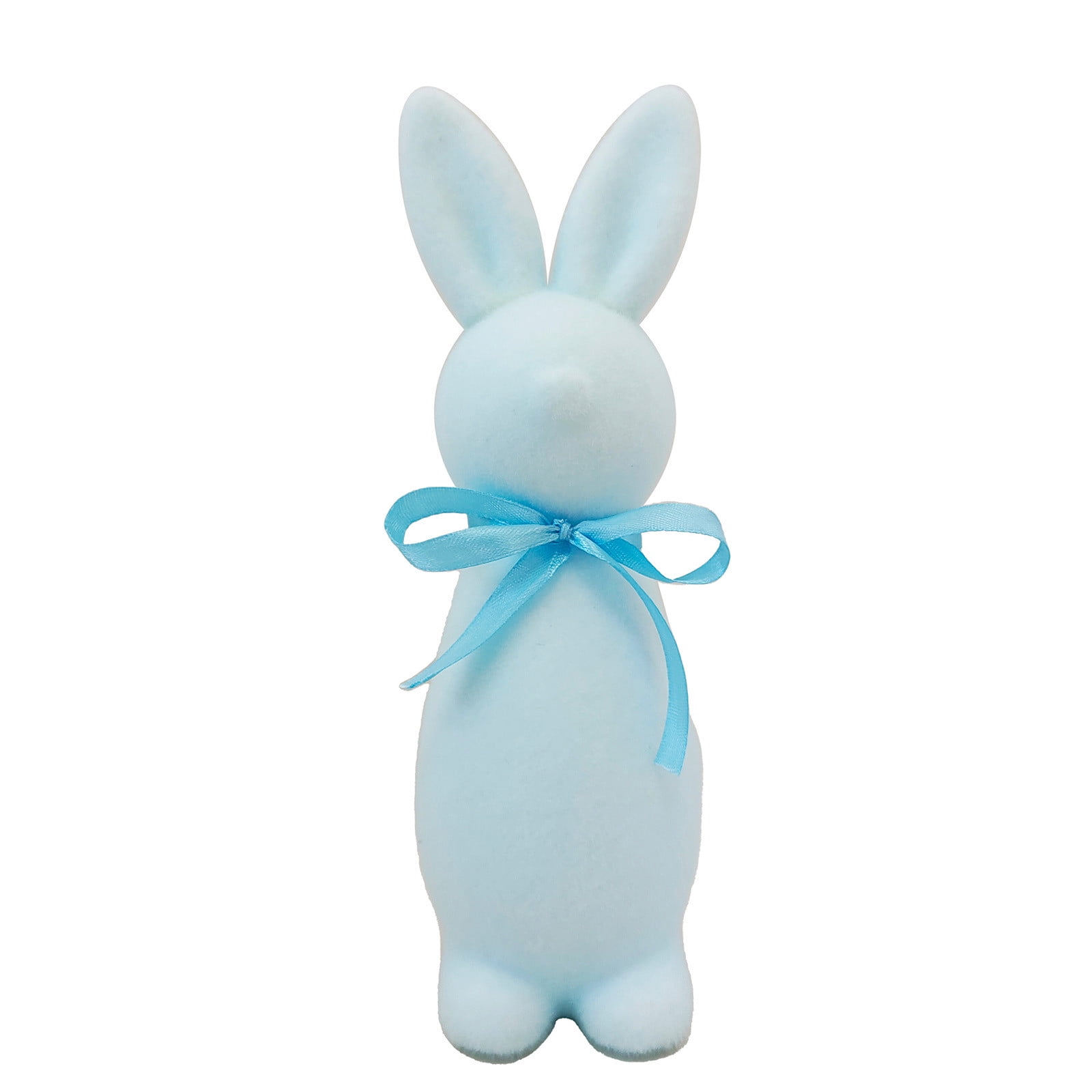 Easter Flocked Bunny Figurine Ornament 8.7in Flocking Standing Rabbit ...