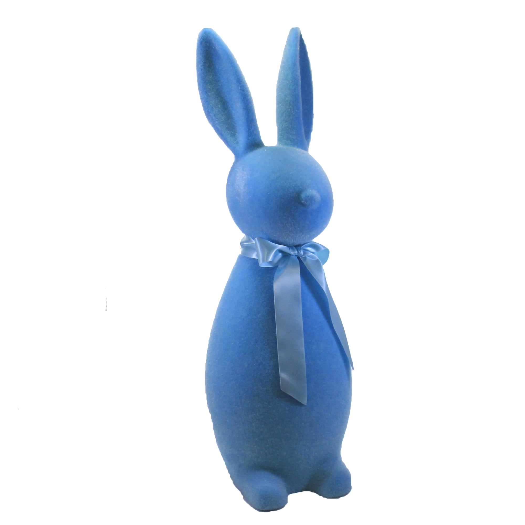 Easter Flocked Button Nose Bunny 27" Plastic Flocked Wh0034 Blue ...