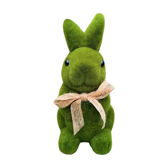 Easter Flocked Rabbit Figurine, Artificial Flocked Rabbit Sculpture ...