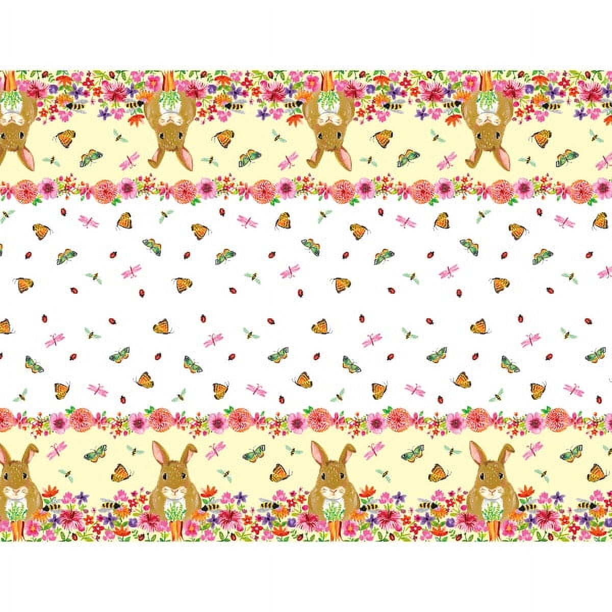 Easter 'Floral Bunny' Plastic Table Cover (1ct) - Walmart.com