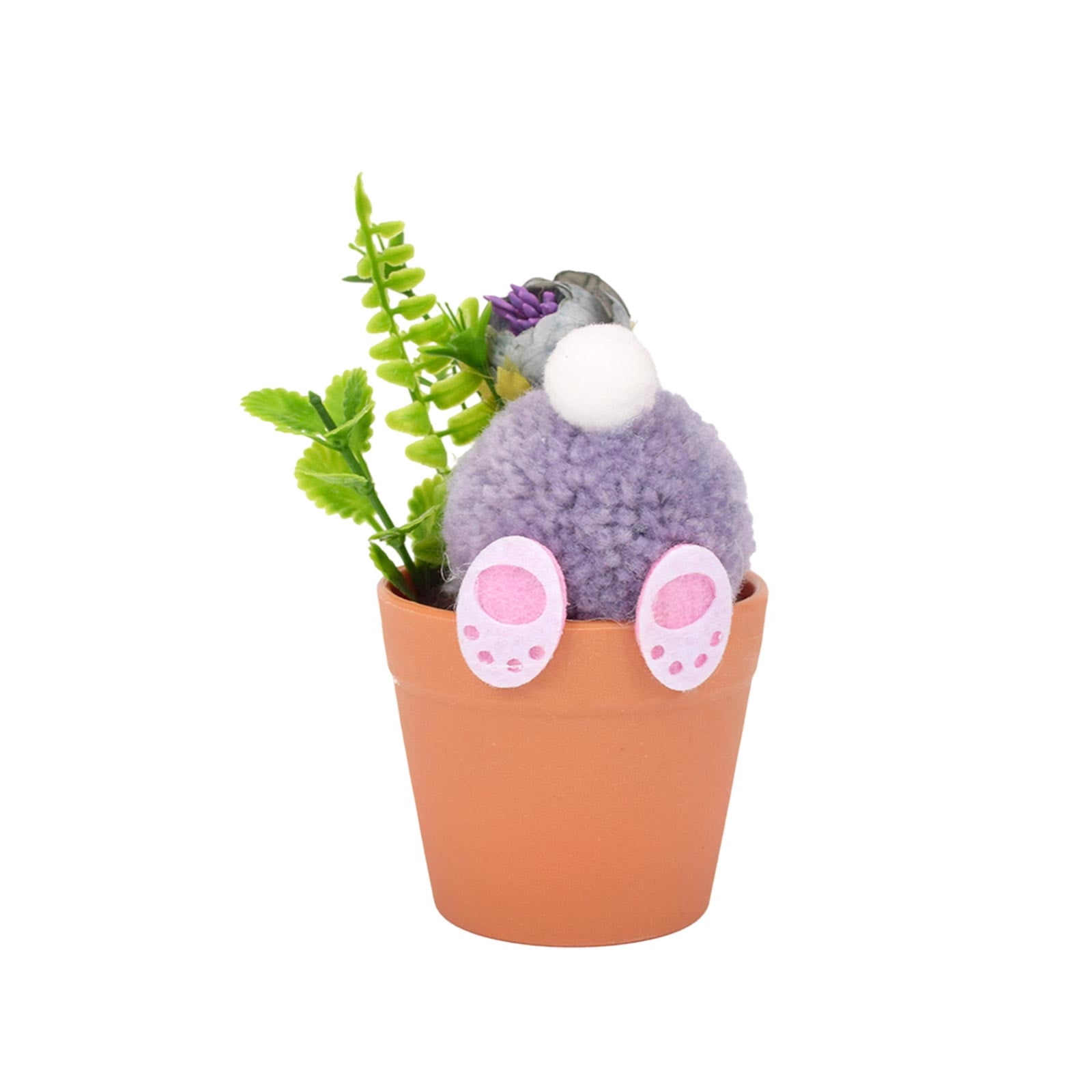 Easter Flower Pot Decor Easter Mini Pot with Plush Bunny Tail Spring ...