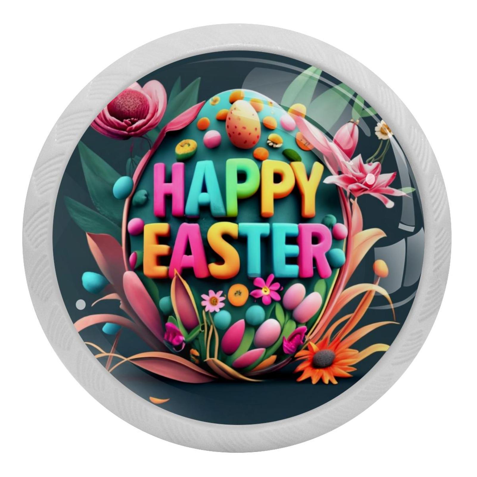 Easter Fluorescent Drawer Pulls 4-Pack: Glow-in-the-Dark Round Cabinet ...