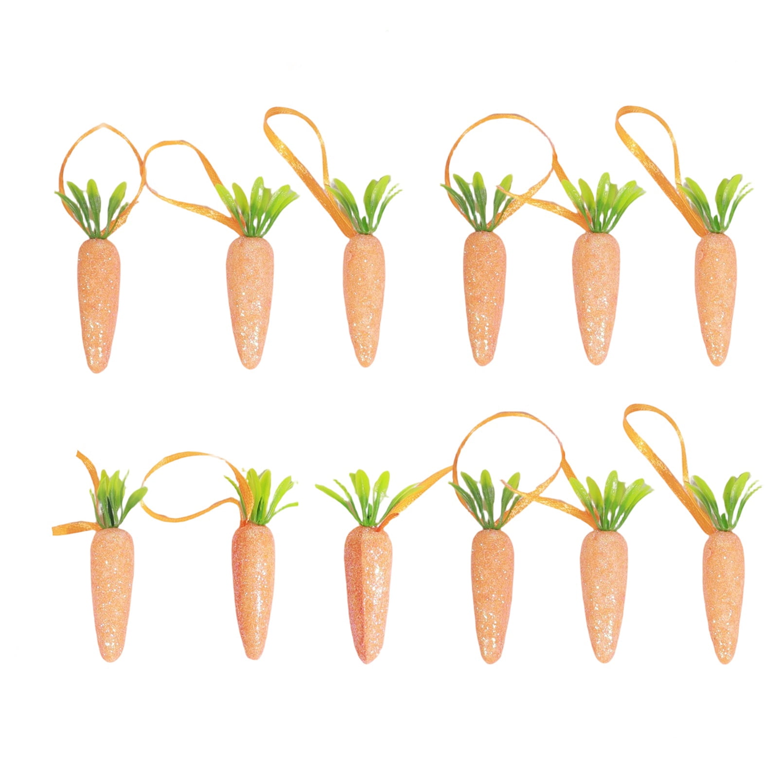 Easter Foam Carrot Hanging Decorations – 12-Piece Glittered Carrot Set ...