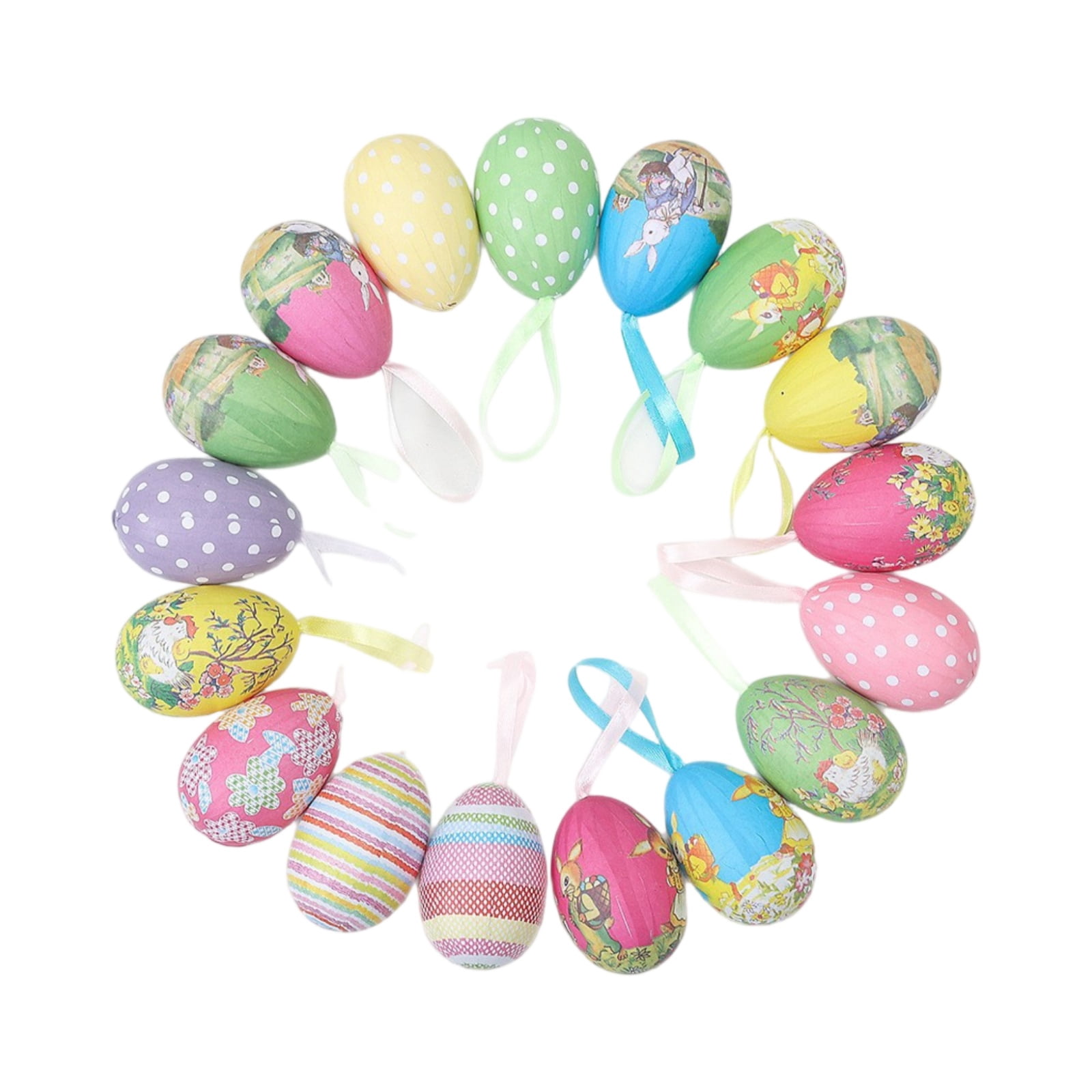 Easter Foam Eggs Decorations – Colorful 1.6"x2.4" Party Favors, Festive ...