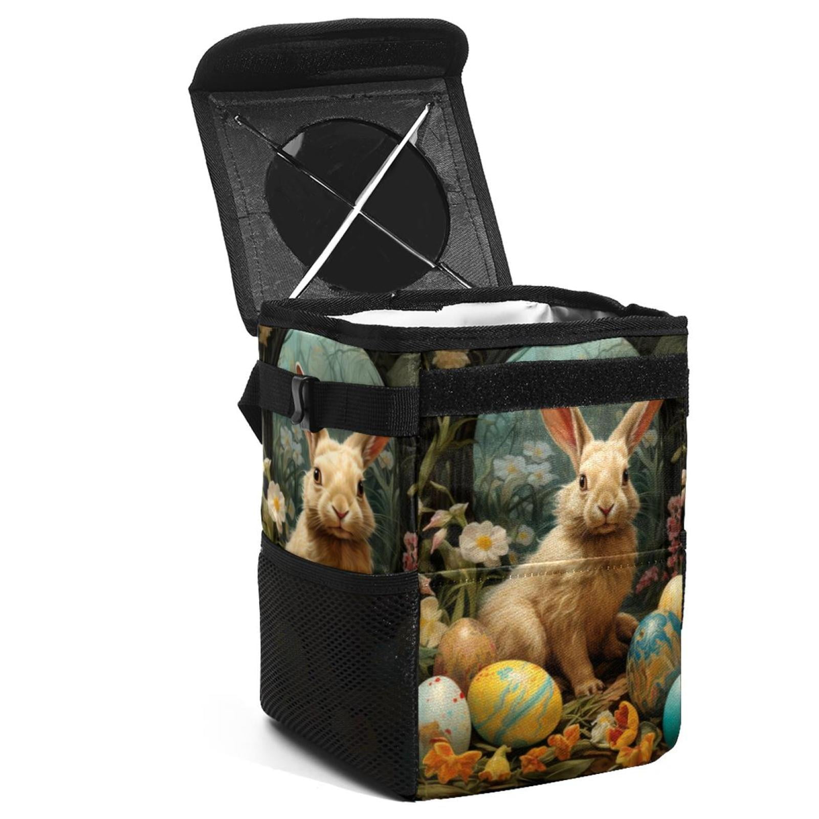 Easter Foldable Car Trash Can with Lid, Leak-Proof Hanging Storage Bag ...