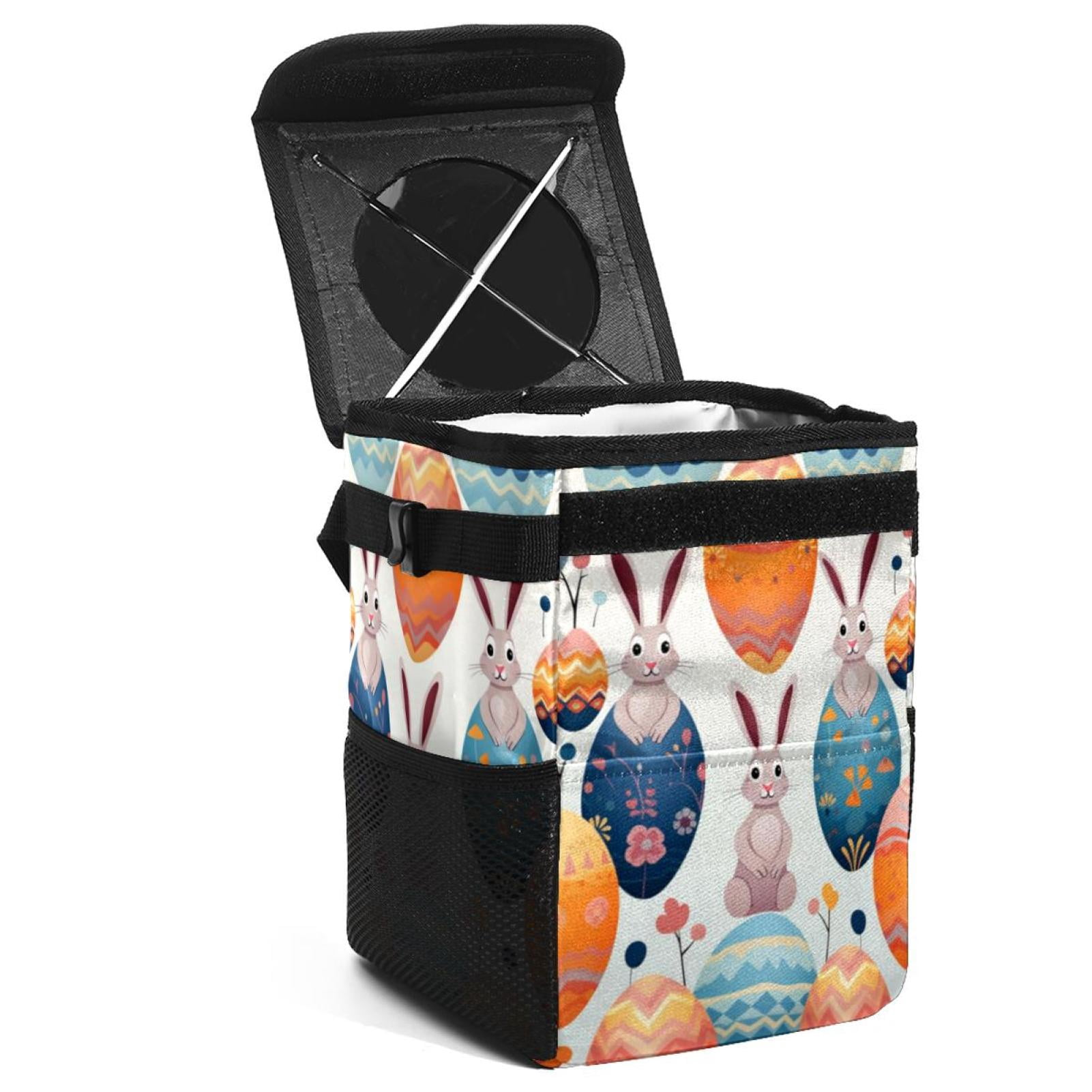 Easter Foldable Mini Trash Can with Lid - Leak-Proof Car Garbage Can ...