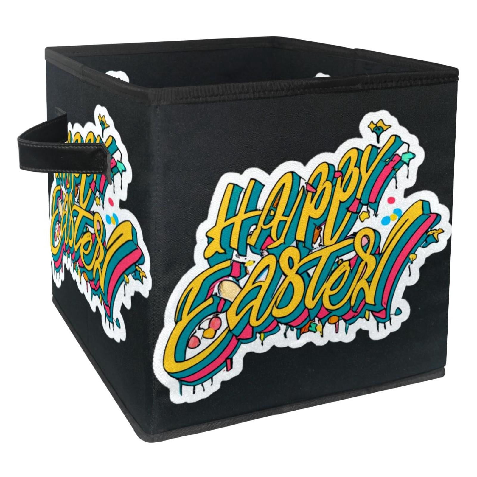 Easter Foldable Organizer Bins with Handle, 10.8"x10.5"x10.6", Large ...