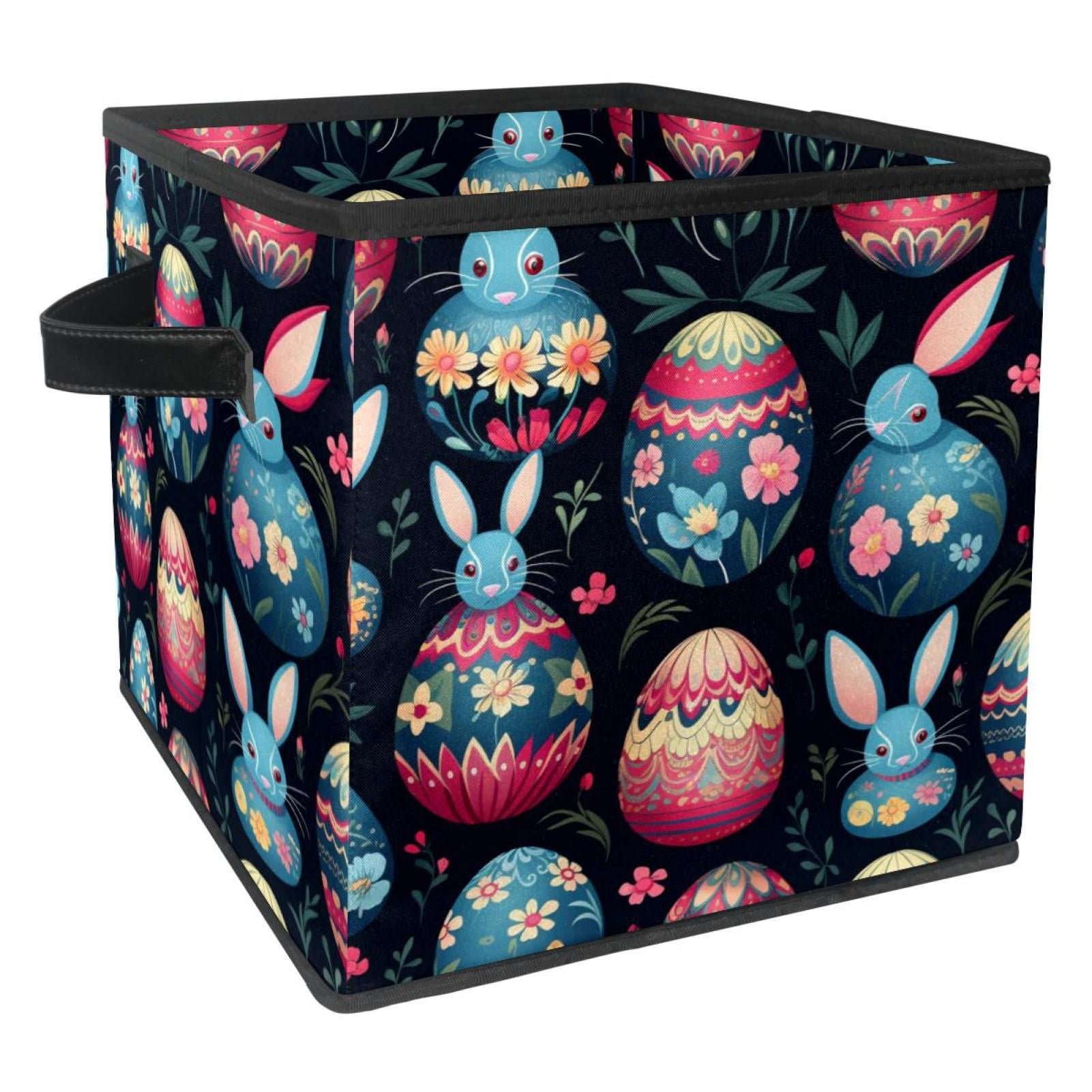 Easter Foldable Organizer Bins with Handle, 10.8"x10.5"x10.6", Large ...