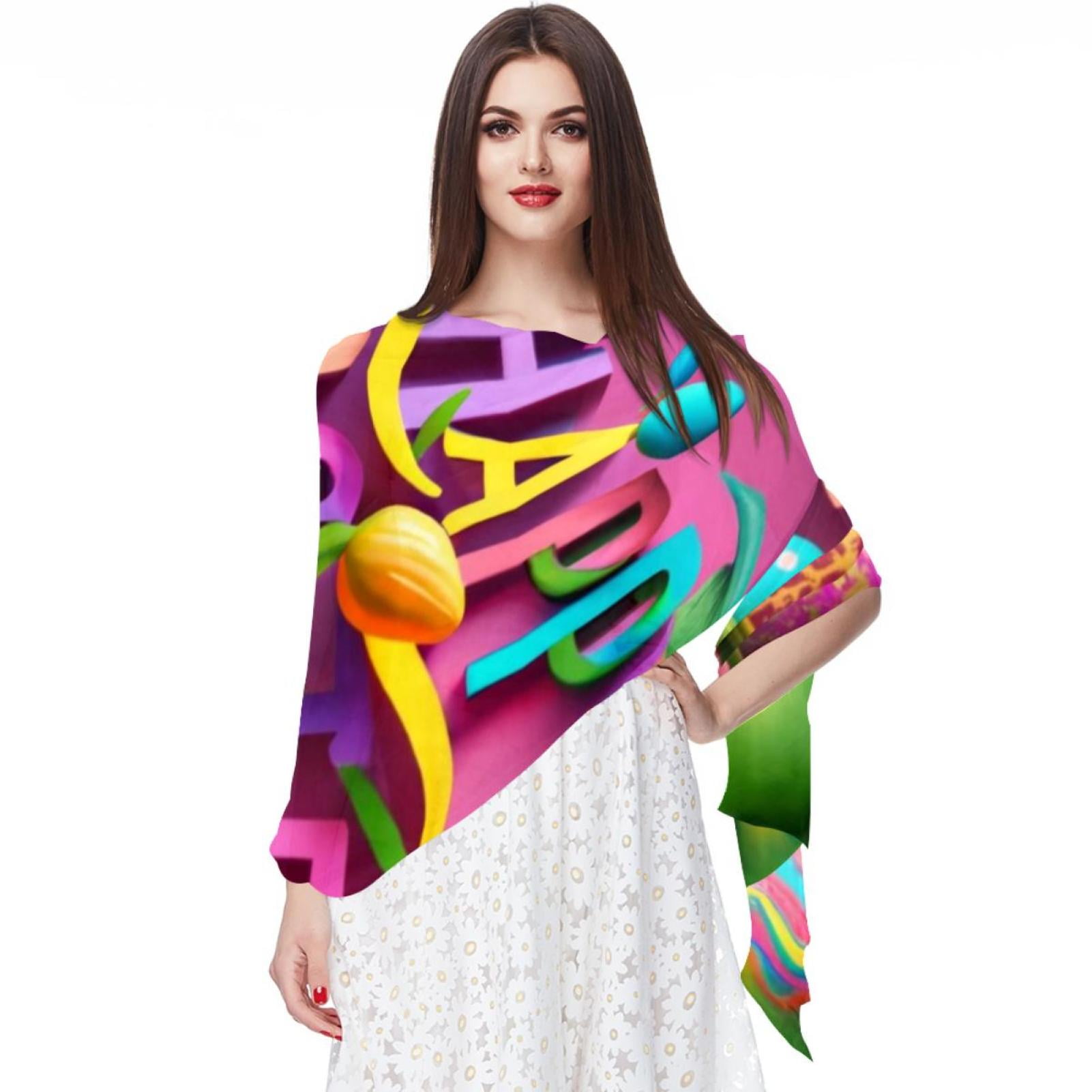 Easter Font Light and Breathable Chiffon Yarn Silk Scarf - Translucent ...