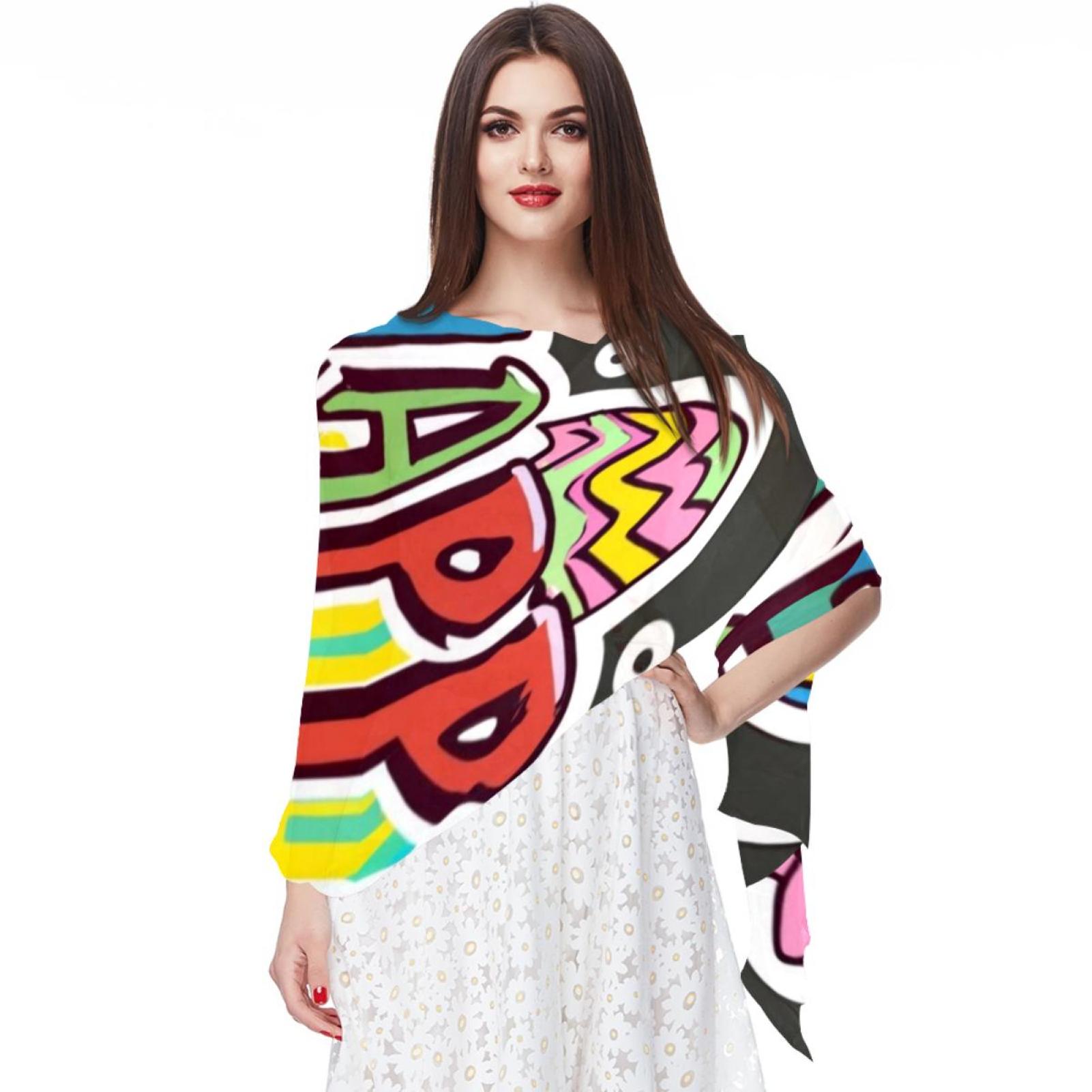 Easter Font Translucent Light and Breathable Chiffon Silk Scarf 70 ...