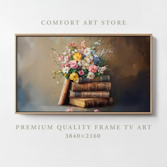 Easter Frame Tv Art Samsung Frame Tv Neutral Easter Book Stack Frame Tv ...