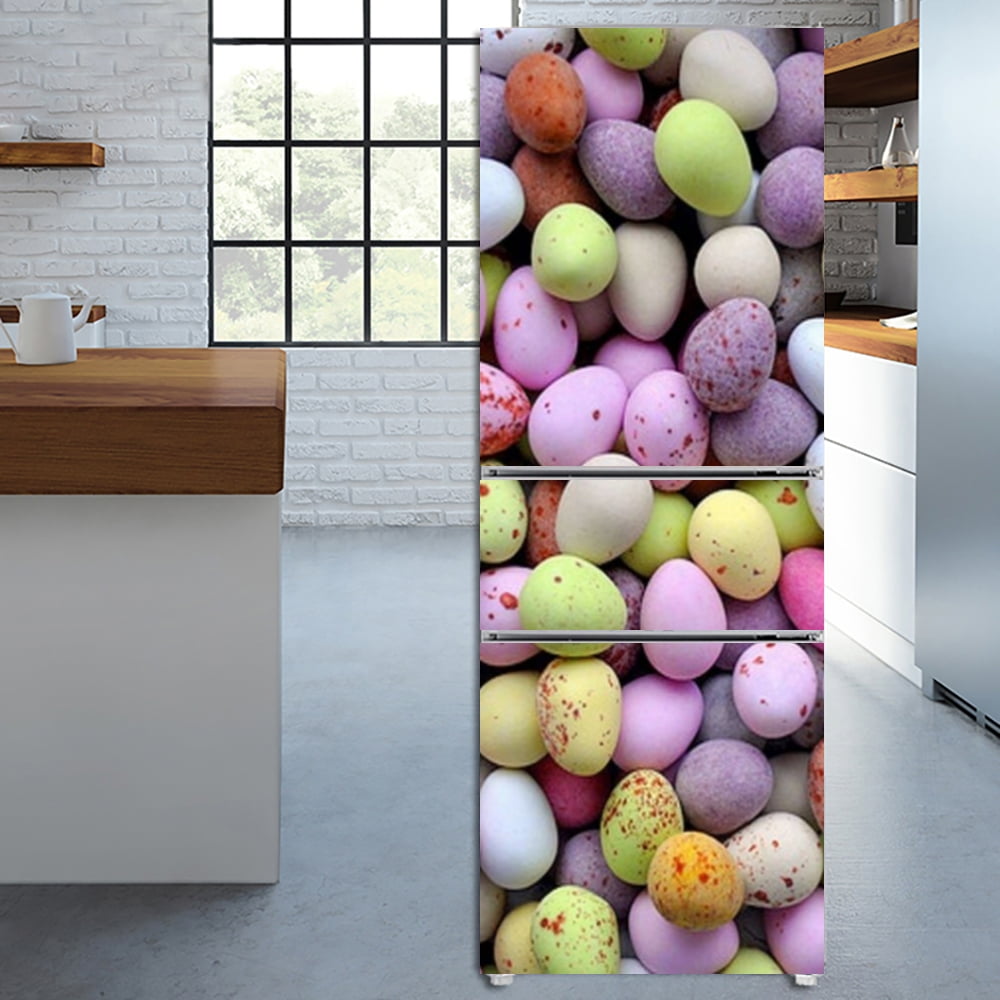 Easter Fridge Fridge Door Cover Sticker Floral Vinyl Vegetable Food ...
