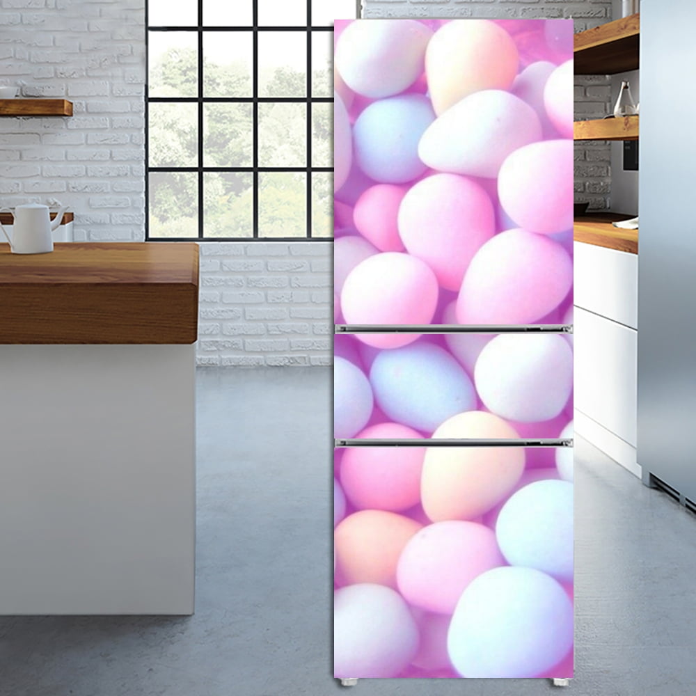 Easter Fridge Magnets Fridge Door Cover Sticker Floral Vinyl Vegetable ...