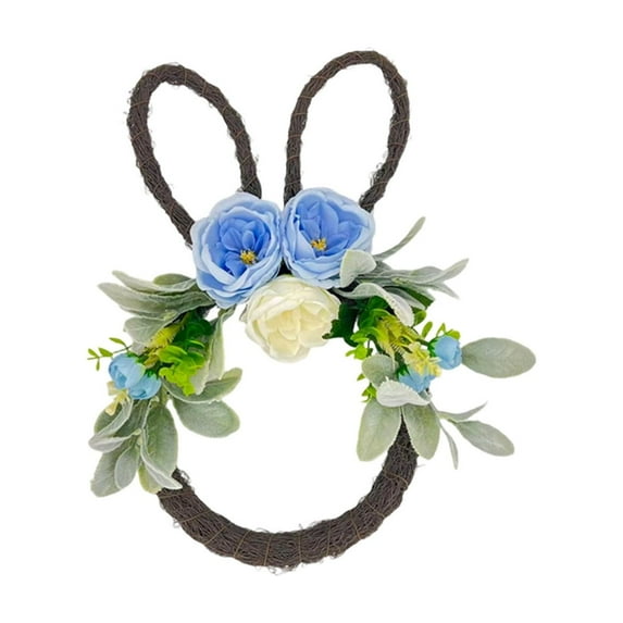 Easter Front Door Wreath with Bunny Eggs Carrots, Artificial Flower ...