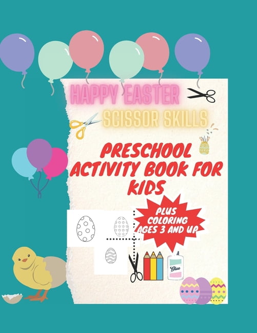 Easter Fun Coloring Book for Kids: Happy Easter Scissor Skills ...