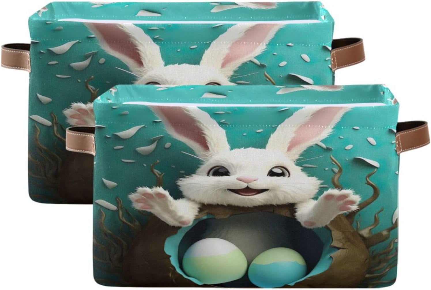 Easter Funny Bunny Large Storage Basket 2PCS,Cute Koala Collapsible Toy ...