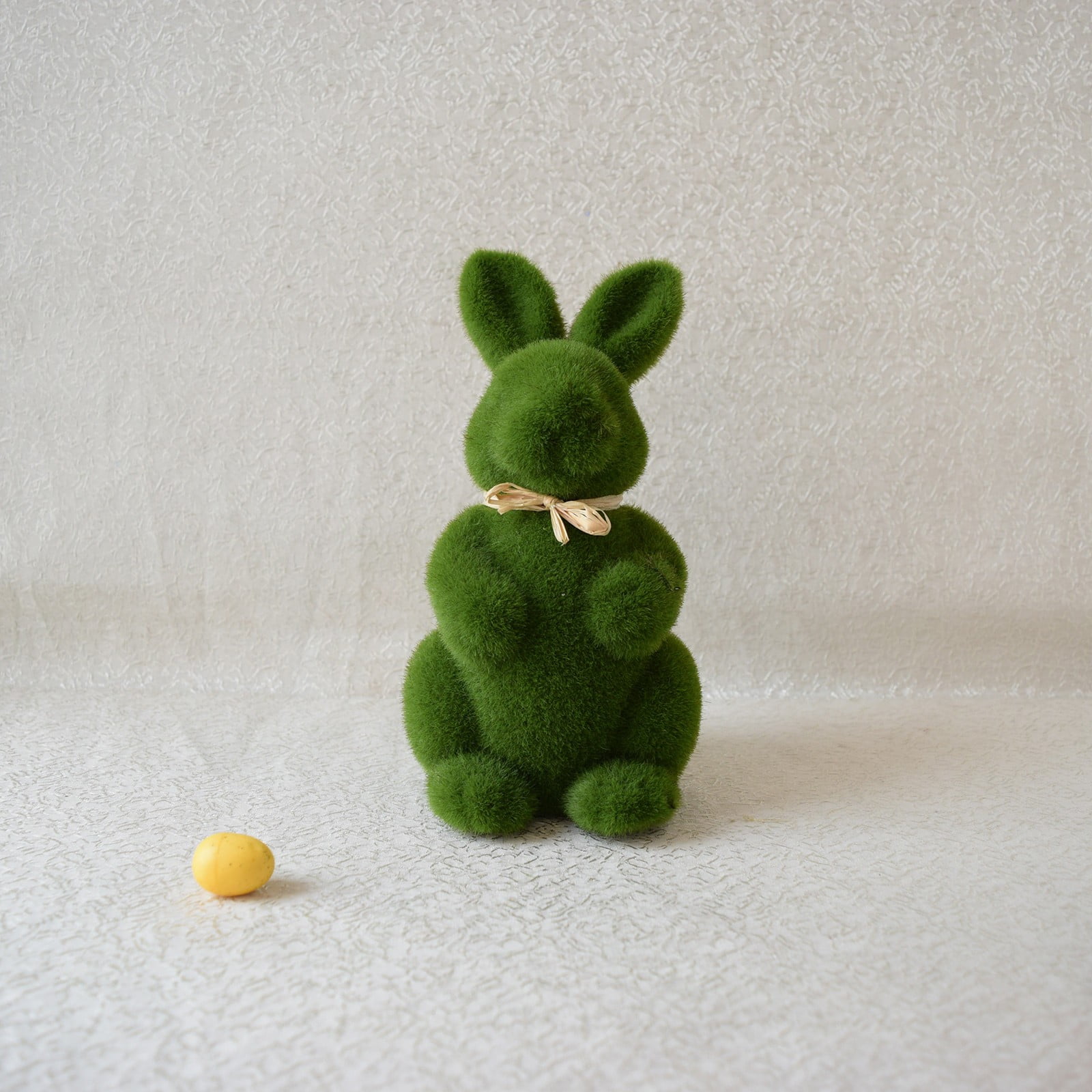 Easter Furry Flocked Bunny, Artificial Moss Rabbits Easter Table Decor ...