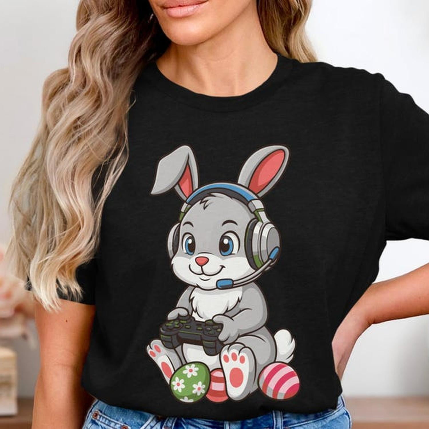 Easter Gamer S1Hirt, Funny Gaming Bunny T-S1Hirt, Cute Easter Bunny ...