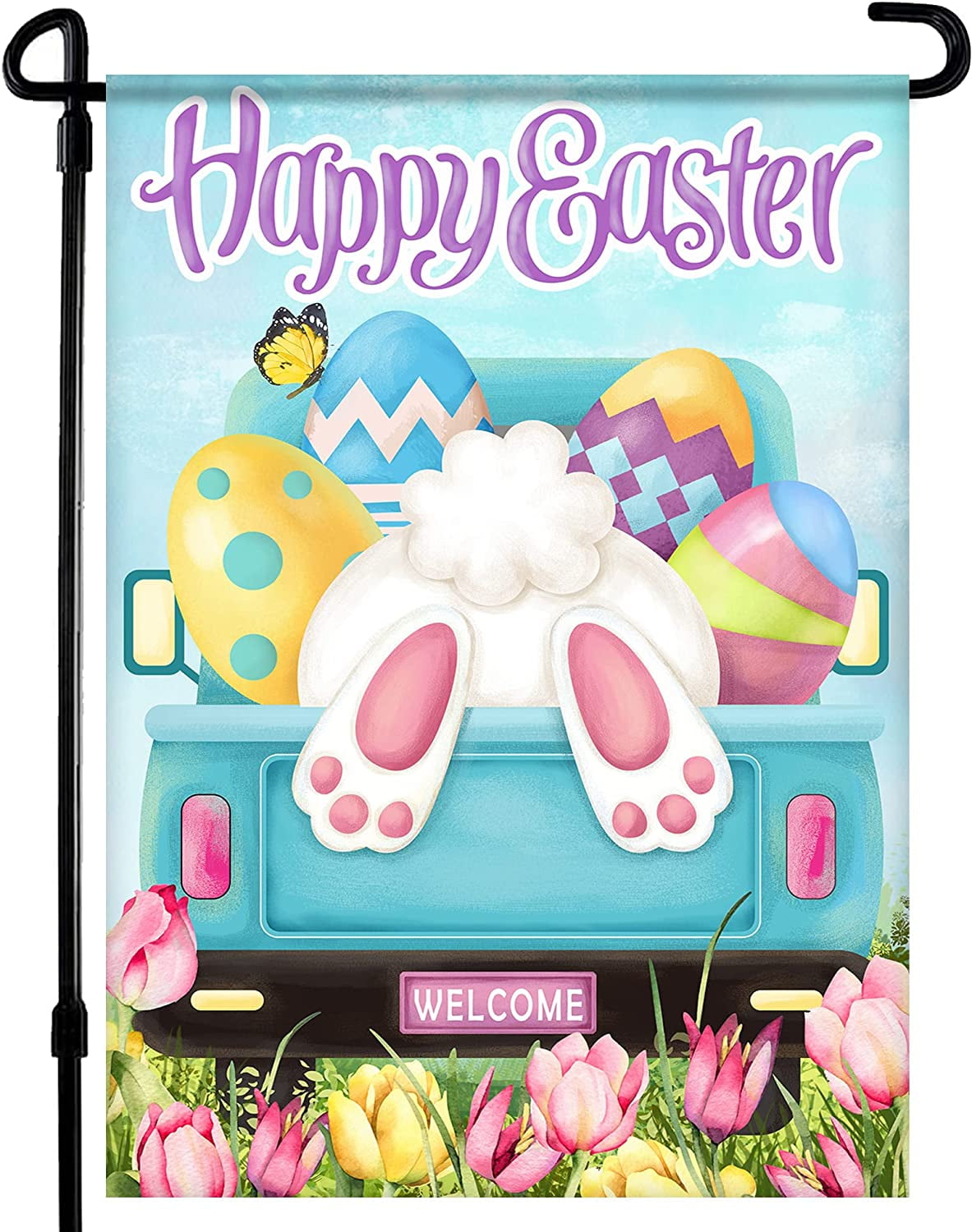 Easter Garden Flag - 12x18 Inch Easter Backyard Decorations,Seasonal ...