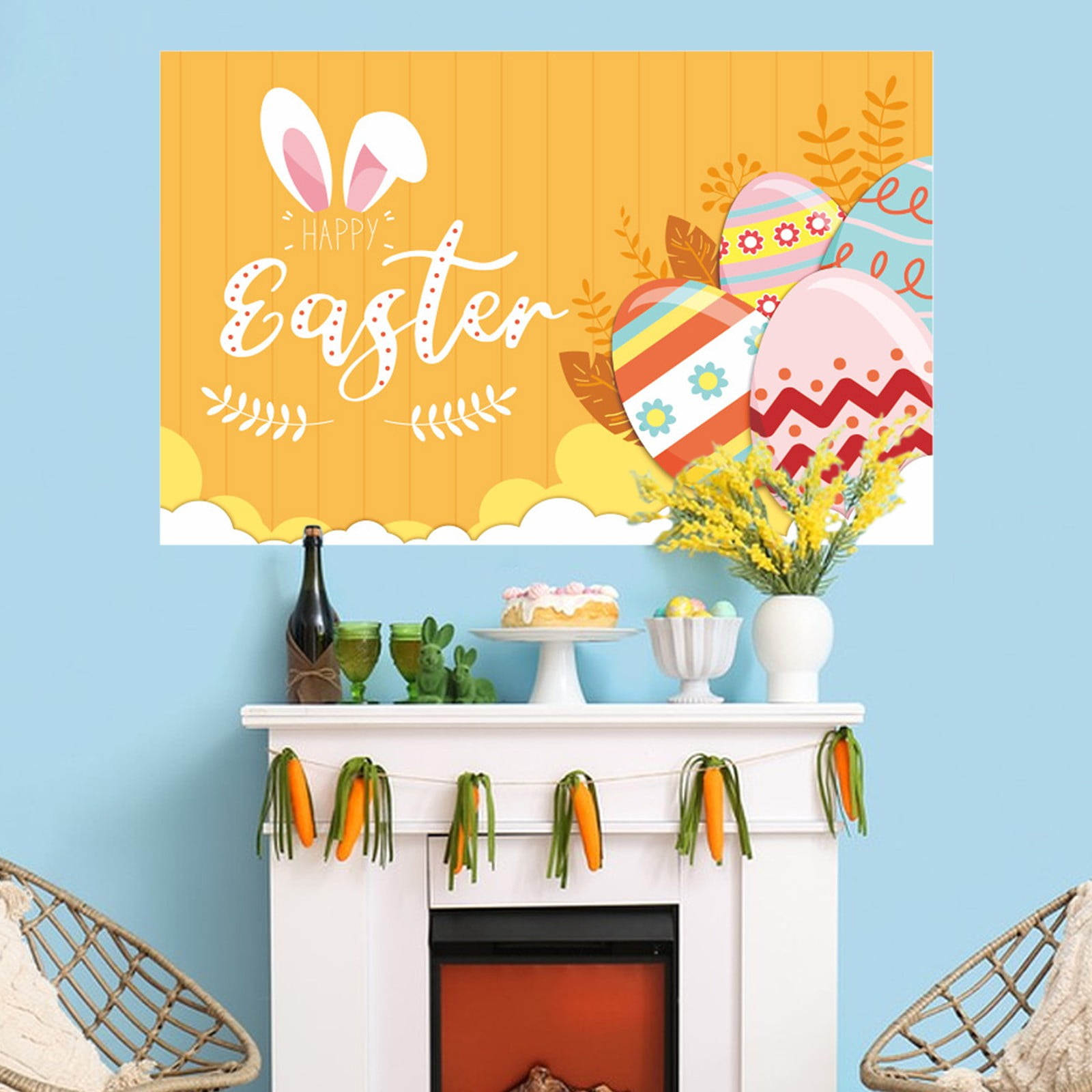 Easter Garden Flag, Easter Flags, Burlap Happy Easter Yard Flag Welcome ...